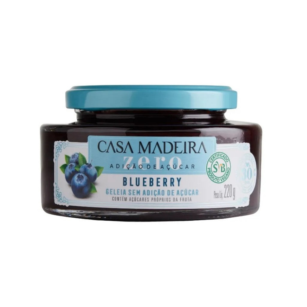 Geleia Zero Blueberry Casa Madeira 220g - Sem Açúcar, Sabor Autêntico e ...