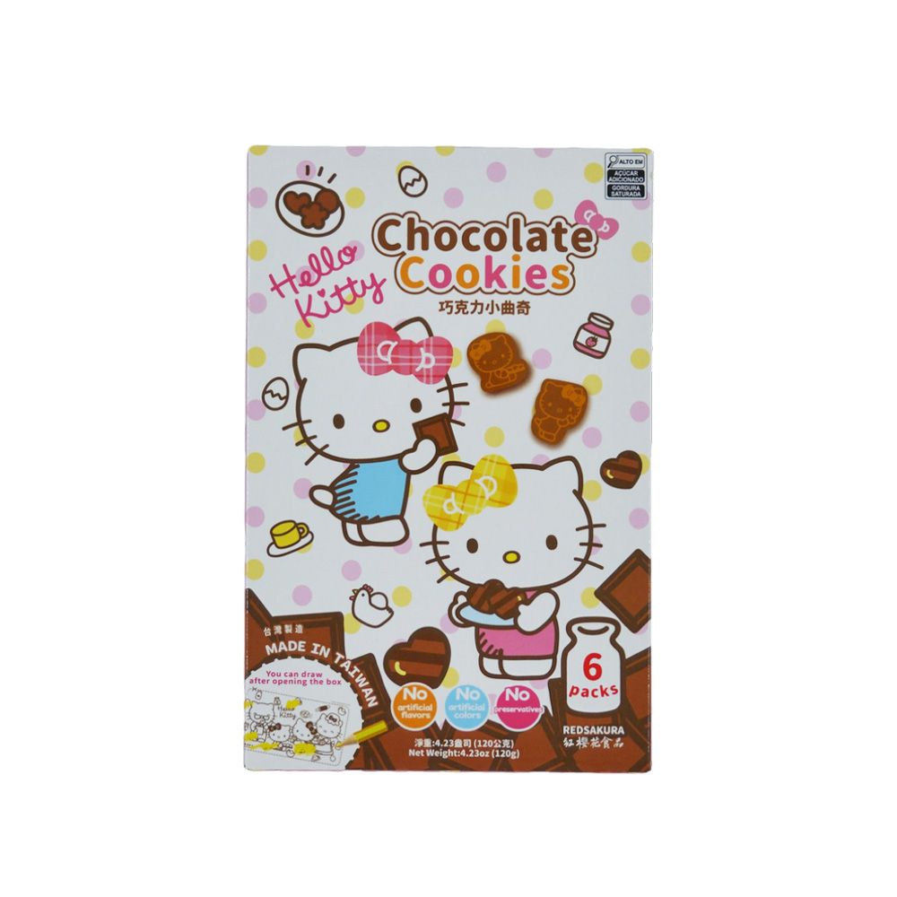 Biscoito Cookies Sabor Chocolate Hello Kitty 120g Red Sakura – Empório ...